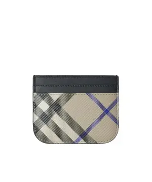 Burberry Check Printed Card Holder - Lichen