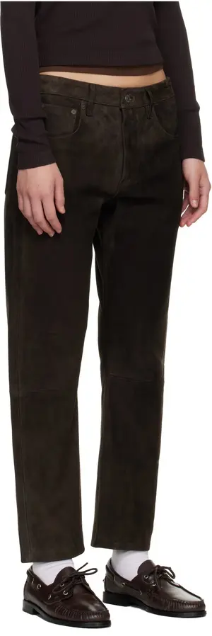 Citizens Of Humanity Suede Straight-leg Trousers