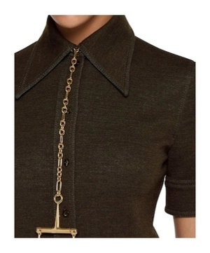 Gucci Jersey Shirt With Interlocking G Embroidery - Dark Brown