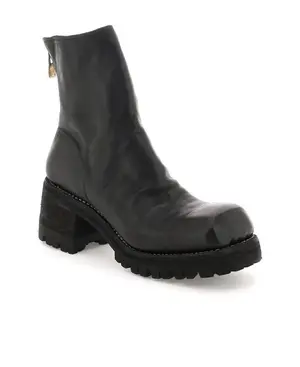 Guidi Square-toed Ankle Boots With Back Zipper