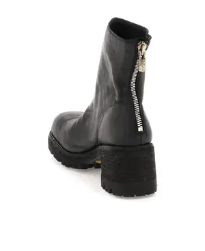 Guidi Square-toed Ankle Boots With Back Zipper