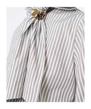 Max Mara Striped Cotton Blouse - Hazelnut Brown