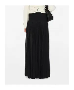 Burberry Pleated Belted Maxi Skirt