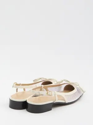 Valentino Garavani Valet Du Roi Slingback Ballerinas With Gold V-logo Detail