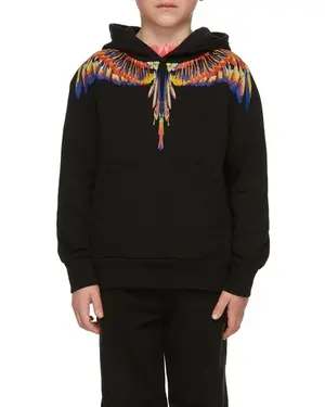 MARCELO BURLON COUNTY OF MILAN Wings Print Hoodie - Black