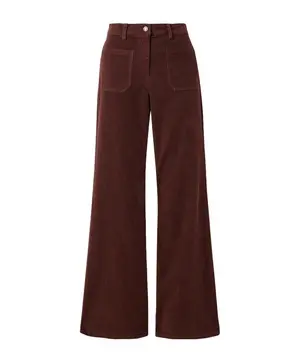 NILI LOTAN Florence Flared Pants - Brown