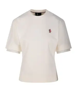 Moncler Logo Patch Crewneck T-shirt - White/ivory
