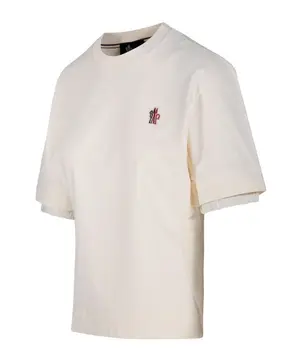 Moncler Logo Patch Crewneck T-shirt - White/ivory