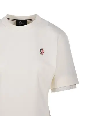 Moncler Logo Patch Crewneck T-shirt - White/ivory