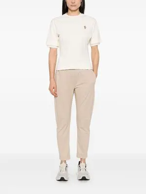 Moncler Logo Patch Crewneck T-shirt - White/ivory