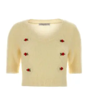 Alessandra Rich Alessandra Rich Embroidered Cropped Jumper No