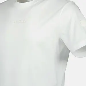 Moncler Logo Embroidered Crewneck T-shirt - White
