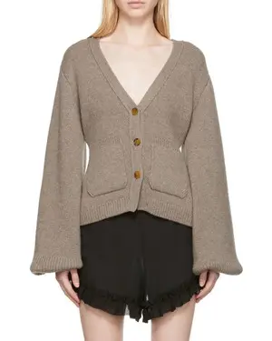 Khaite Scarlet V-neck Cardigan - Gray