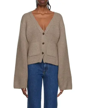 Khaite Scarlet V-neck Cardigan - Gray
