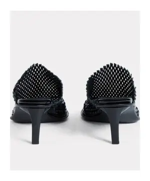 Kenzo Shomi Heeled Mules In Perforated Leather - Black