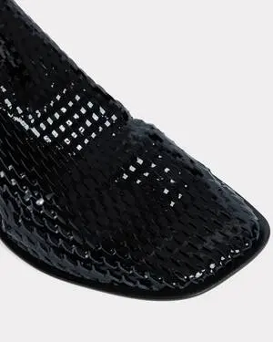 Kenzo Shomi Heeled Mules In Perforated Leather - Black