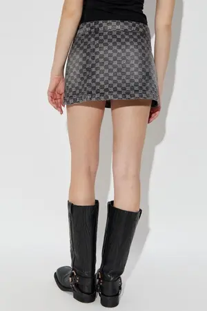 MISBHV Buttoned Geometric Patterned Mini Skirt