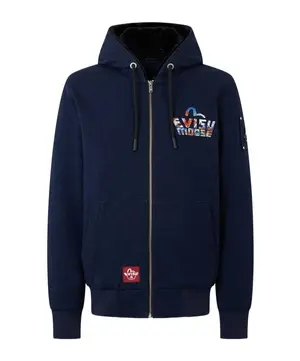 Moose Knuckles X Evisu Zip-up Hoodie - Blue