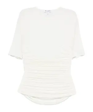 Alaïa Gathered Detail Jersey T-shirt