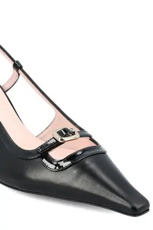 ROGER VIVIER Pointed Toe Slingback Pumps - Black