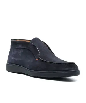 Santoni Round Toe Slip-on Ankle Boots