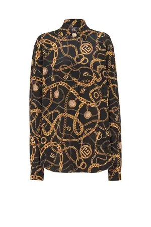 Balmain All-over Graphic Printed Crewneck Shirt