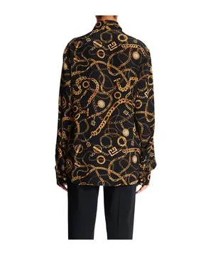 Balmain All-over Graphic Printed Crewneck Shirt