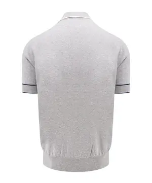 Brunello Cucinelli Short-sleeved Knitted Polo Shirt - Gray