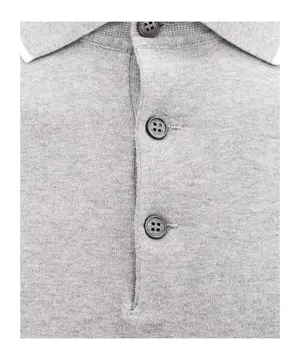 Brunello Cucinelli Short-sleeved Knitted Polo Shirt - Gray