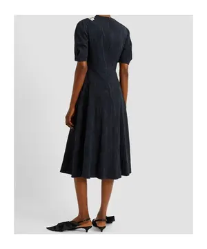 Erdem Appliquéd Cotton-blend Cloqué Midi Dress