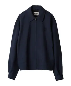 Miu Miu Logo Detailed Zip Up Jacket