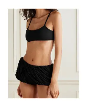 Alaïa Pleated Bikini - Black