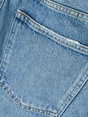 AGOLDE Denim Mini Skirt With Frayed Hem - No