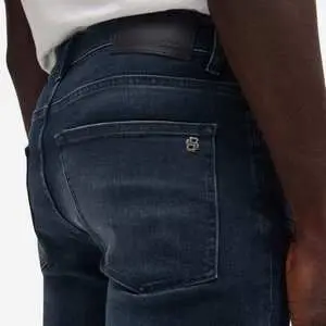 Hugo Boss Dark Wash Denim Jeans With Belt Loops - Black