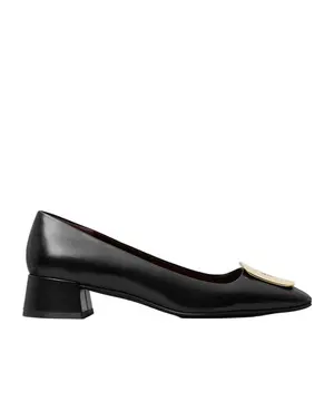 Tory Burch Georgia Square-toe Pumps With Double T Logo Detail - Black
