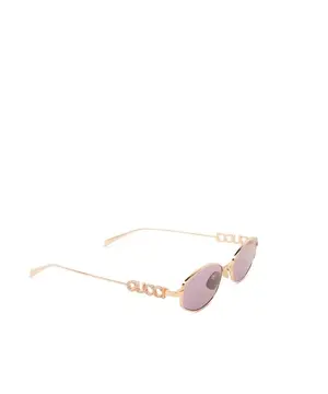 Gucci Oval Logo Sunglasses - Gold