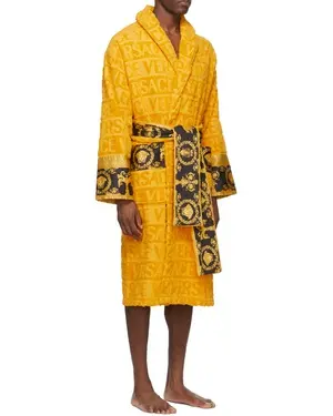 Versace Barocco Print Belted Robe