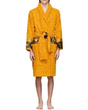 Versace Barocco Print Belted Robe