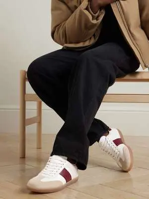 TOD'S Paneled Leather And Suede Sneakers - White