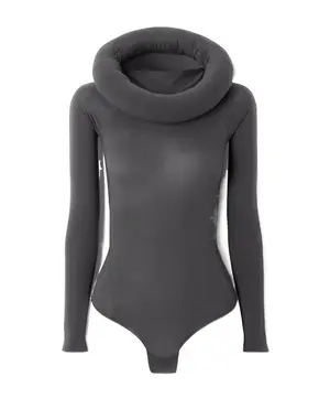 Alaïa Long-sleeved Bodysuit With Hood - Black