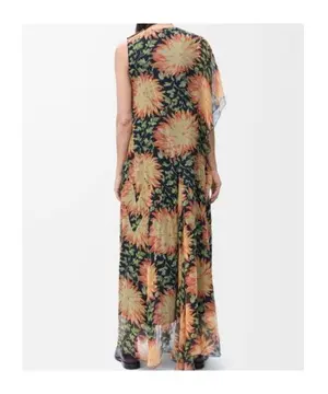 Loewe Printed Silk Maxi Dress With Asymmetrical Design