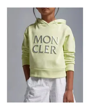Moncler Logo Embroidered Hoodie - Yellow