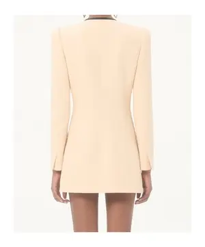 Valentino Garavani Bow Detailed Caban Coat - Birch/black