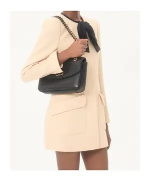 Valentino Garavani Bow Detailed Caban Coat - Birch/black