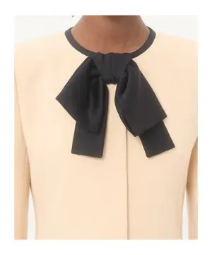 Valentino Garavani Bow Detailed Caban Coat - Birch/black