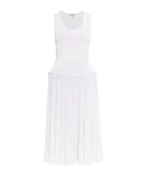 Alaïa Ribbed Crinoline Dress - White