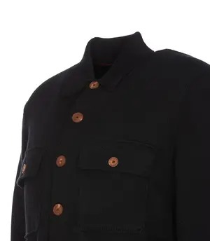 Brunello Cucinelli Buttoned Lapel Long-sleeved Sweater
