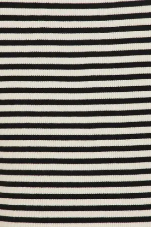 ANINE BING Alessia Striped Tank Top With Front Button Detail - Black