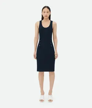 Bottega Veneta Slim Fit Ribbed Midi Dress