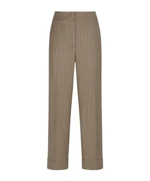 Peserico Pinstriped High-waisted Wide-leg Trousers